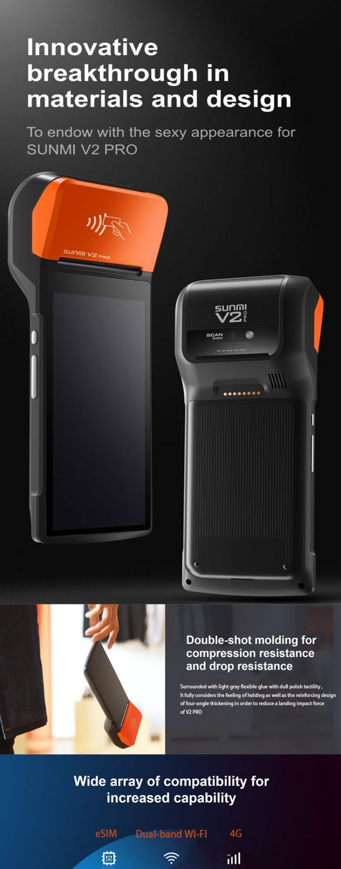 سونمي في 2 برو Sunmi V2 PRO - Receipt POS PDA 4G Android Mobile Terminal Thermal Printer - Novy ...